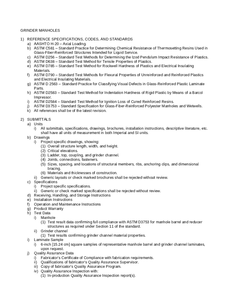 Grinder Manhole Specification. Fiberglass Grinder Manhole Specification ...