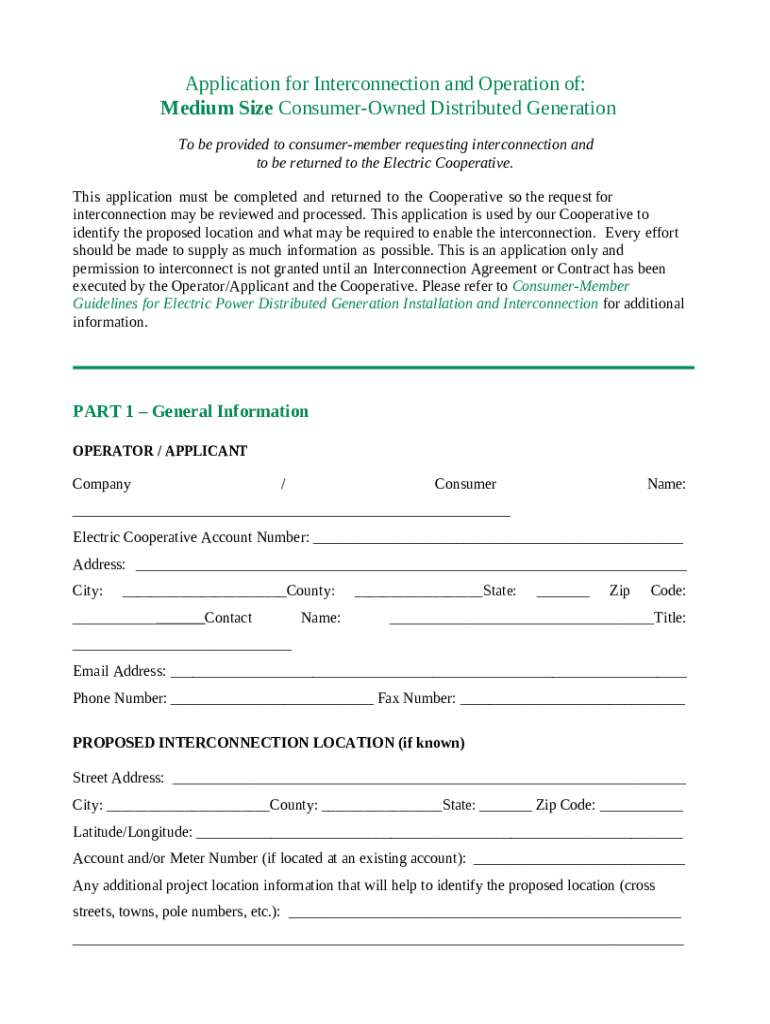 ELECTRIC COOPERATIVE Application for Operation of ... Doc Template ...