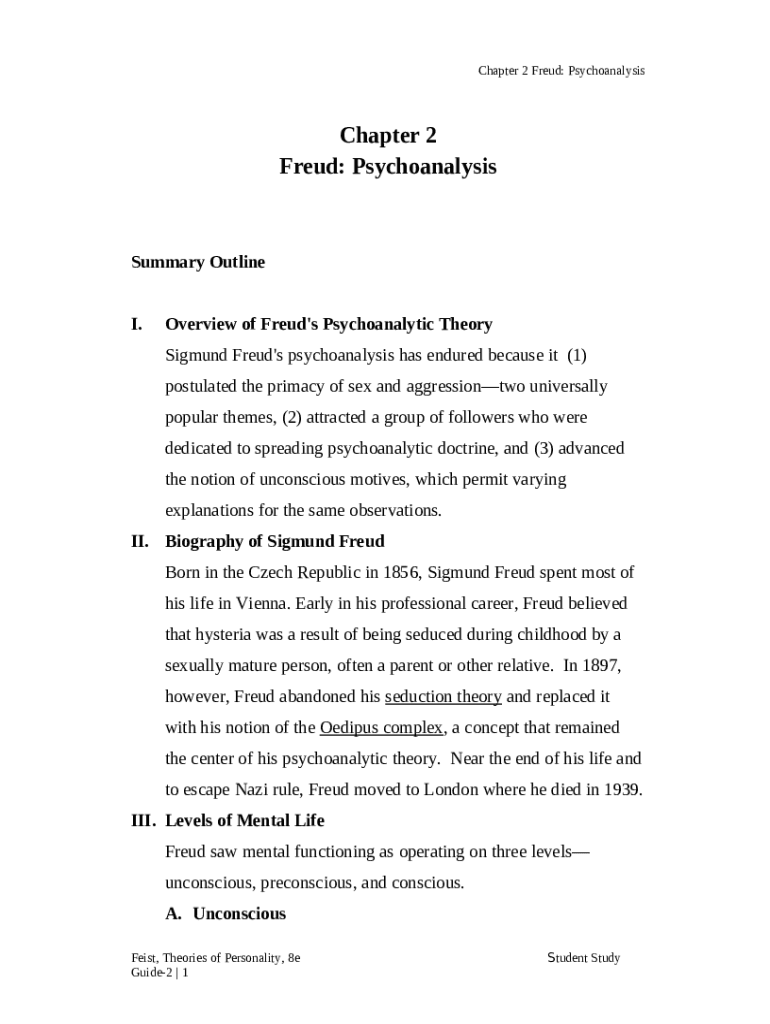 freud.doc - Chapter 2 Freud: Psychoanalysis Chapter 2 Freud Doc ...