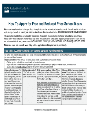 Fillable Online . Free and Reduced Price School Meals Fax Email Print - pdfFiller