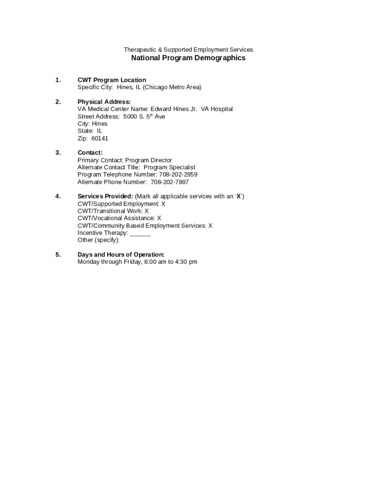 Ination for Employers - Compensated Work Therapy Doc Template | pdfFiller