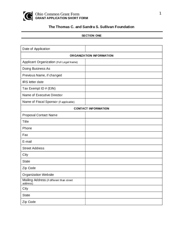 Thomas C&sandra S Sullivan Foundation C/o Catholic ... Doc Template ...
