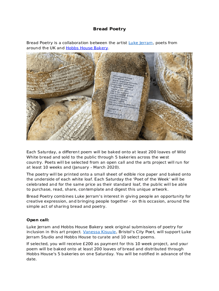Bread-Poetry-brief-and-application-- ... Doc Template | pdfFiller
