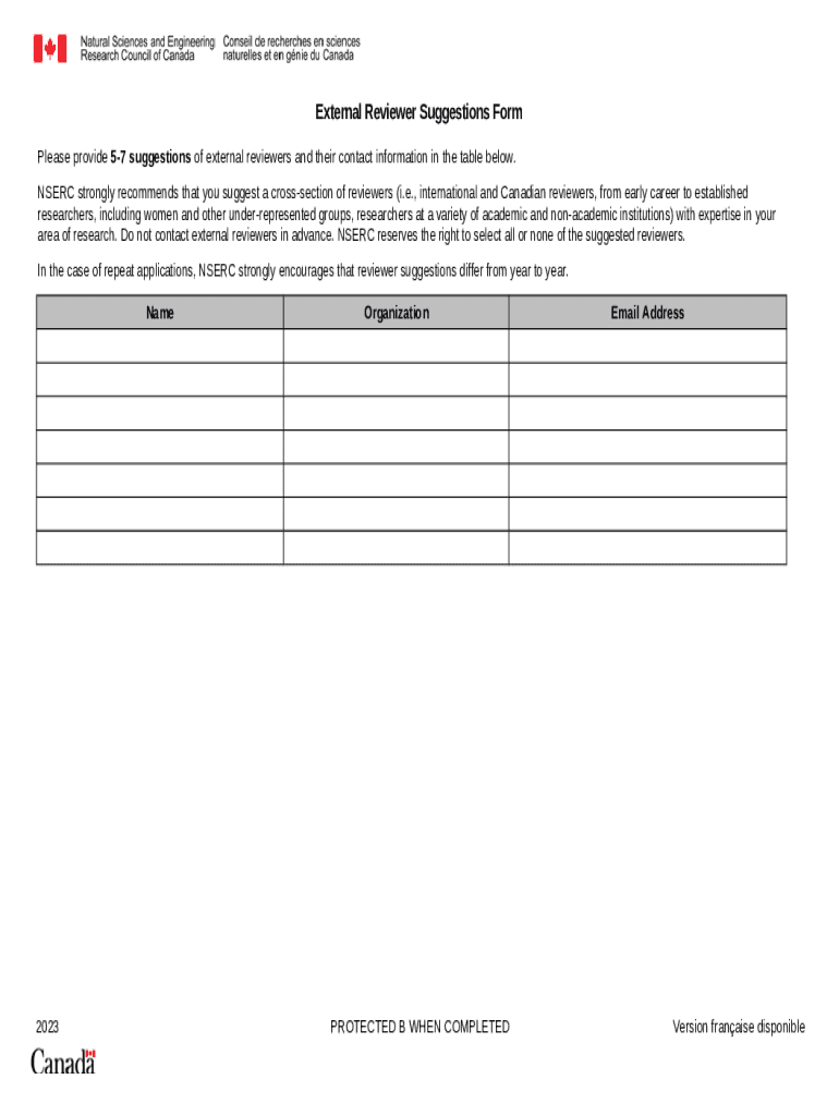 External reviewer suggestions . Arthur B. McDonald Fellowships Doc ...