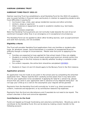 Hardship Fund Policy and Application ( ... Doc Template | pdfFiller