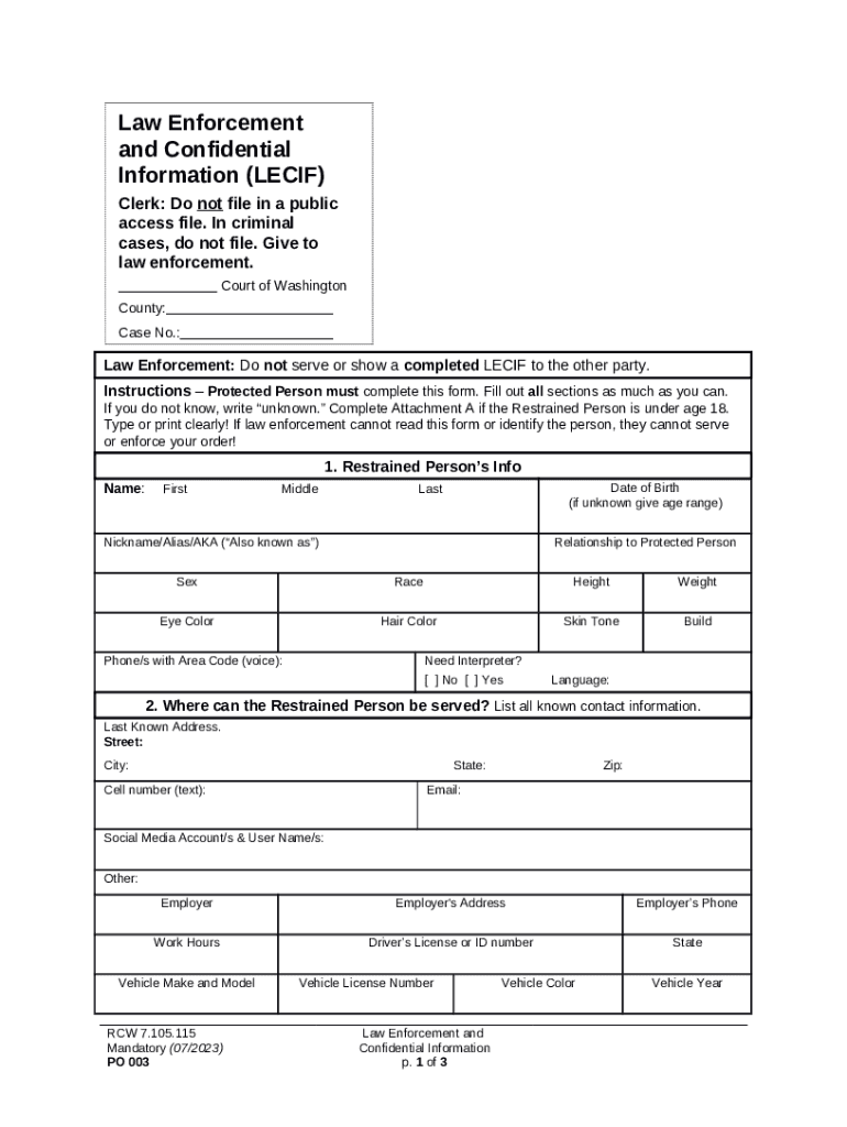 Law Enforcement and Confidential Ination Doc Template | pdfFiller