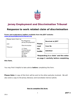 Response to work related claim of discrimination Doc Template | pdfFiller
