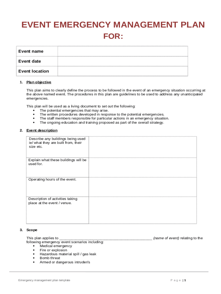 Event Management Plan Template example Doc Template | pdfFiller