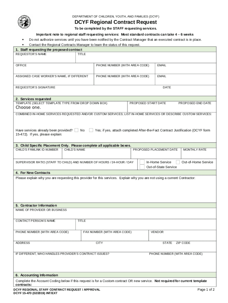 DSHS / CA Regional Staff Contract Request / Approval Doc Template ...