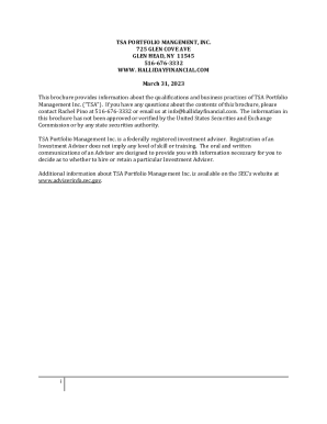 Fillable Online TSA PORTFOLIO MANGEMENT Form ADV Part 2AFINAL.docx Fax ...