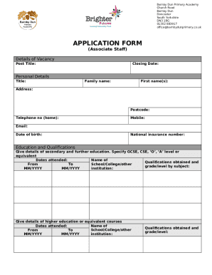 Application Support Doc Template | pdfFiller