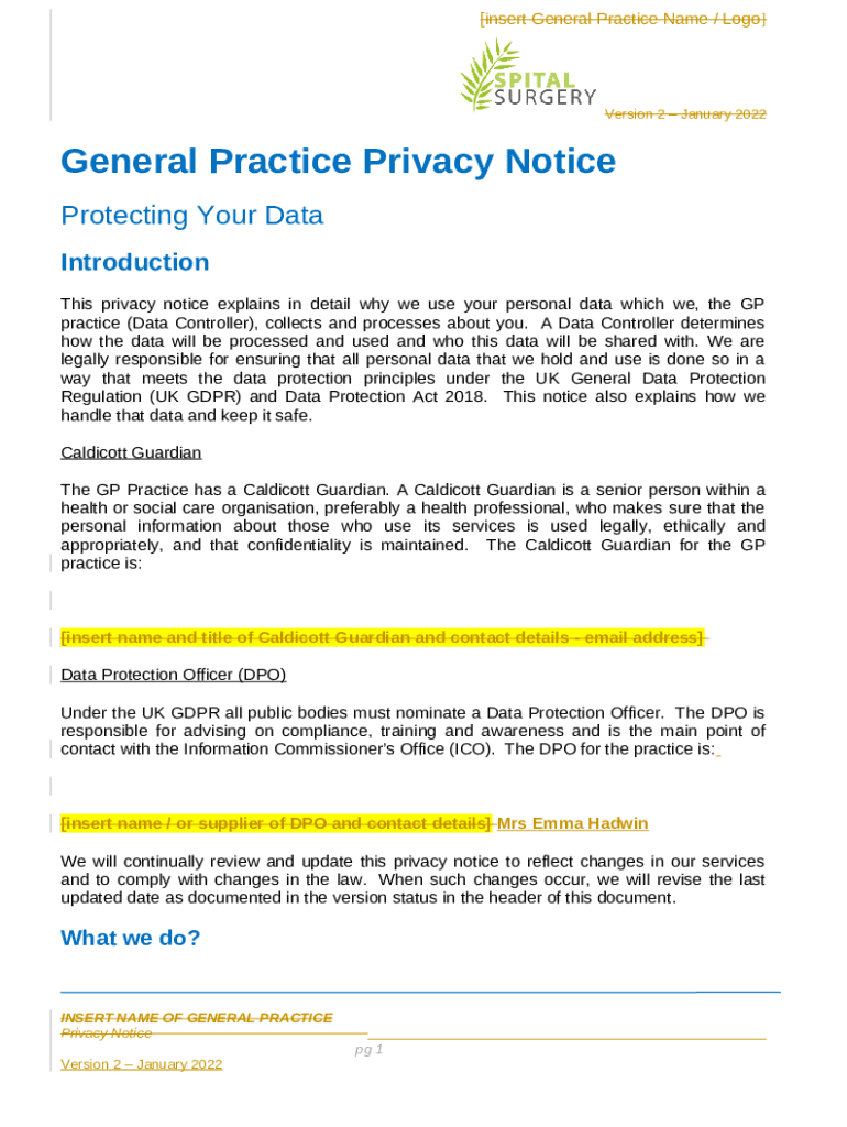 How we protect your personal data Doc Template | pdfFiller