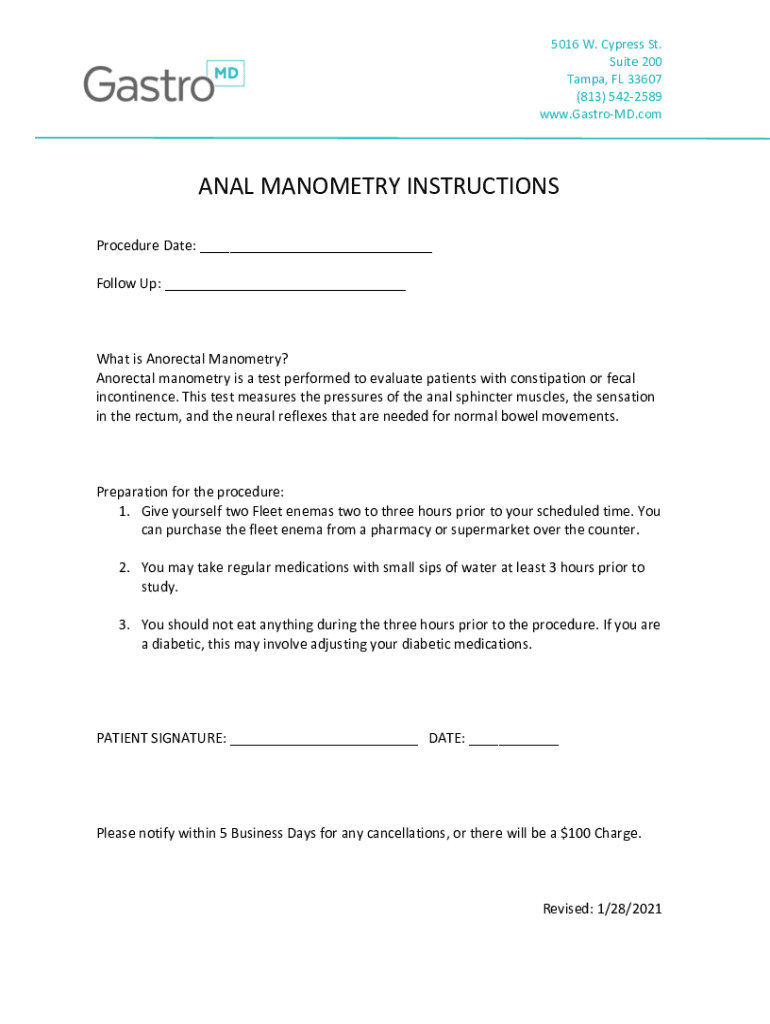 Fillable Online Anorectal Manometry: What It Is, Procedure Details ...