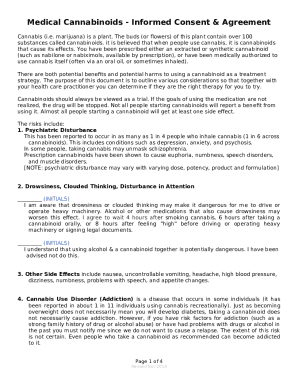 Medical Cannabis (Medical Marijuana) Consent Doc Template | pdfFiller