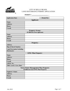 city of belle meade land disturbance permit application Doc Template ...