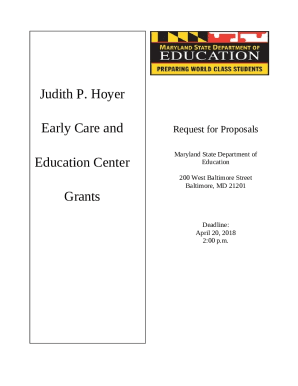 Judith P. Hoyer Early Care and Education Center Grants Doc Template ...