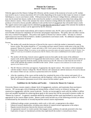 Honors by Contract - Approval Doc Template | pdfFiller