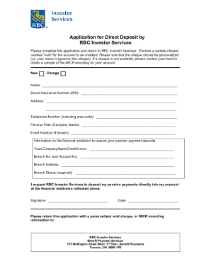 Fillable Online Rbc Direct Deposit Form - Fill Online, Printable ...