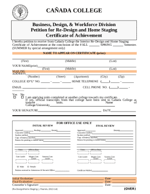 Home Staging Certificate of Achievement Doc Template | pdfFiller