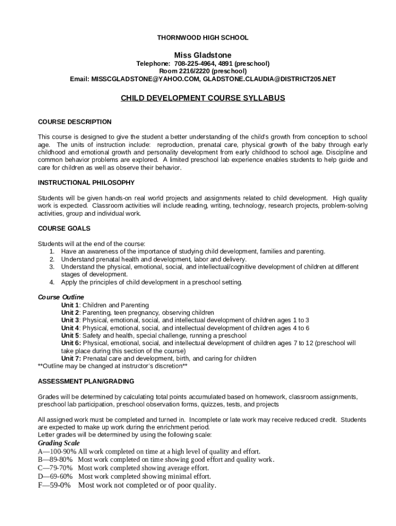 T-Bird Tots Preschool Thornwood High School Doc Template | pdfFiller