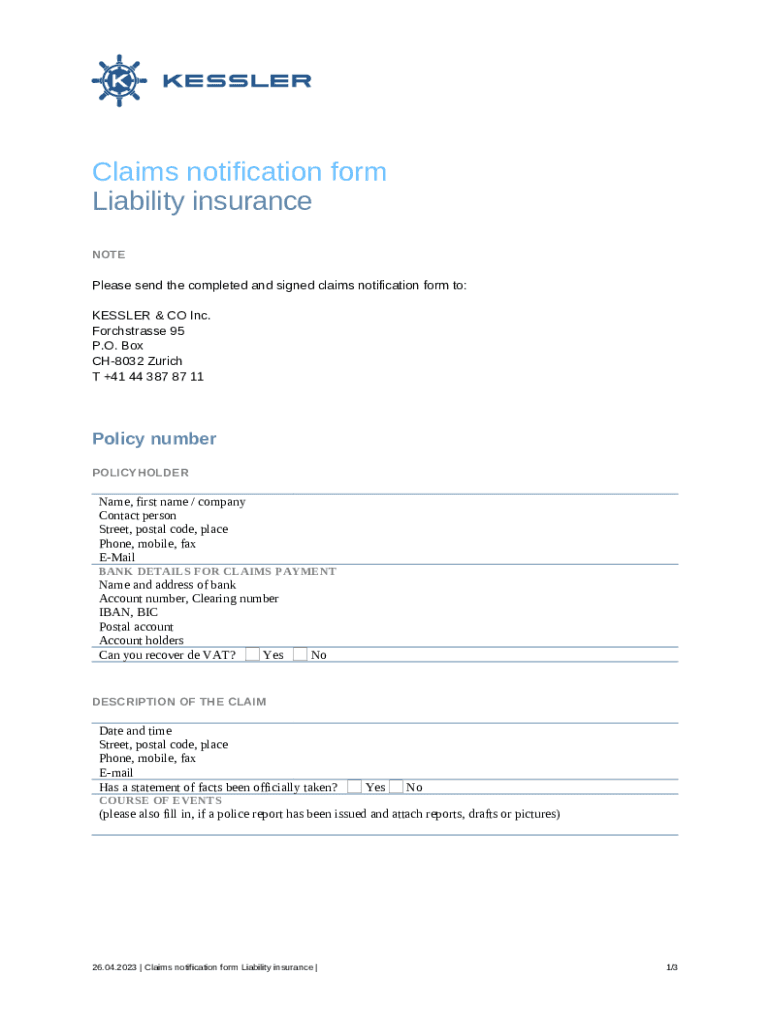 Claim Notification stake them seriously! Doc Template | pdfFiller