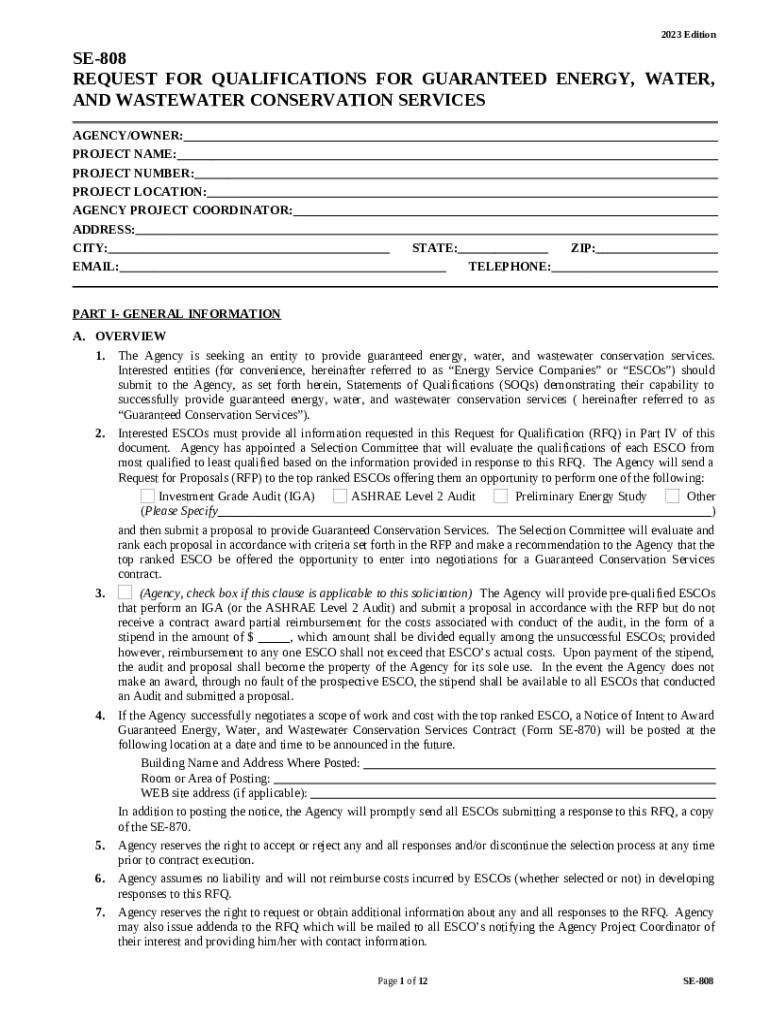 Request for Qualifications For Engineering, Consulting and ... Doc Template | pdfFiller
