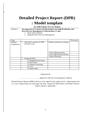 Detailed Project Report (DPR) :model Template: For NHB ... Doc Template ...
