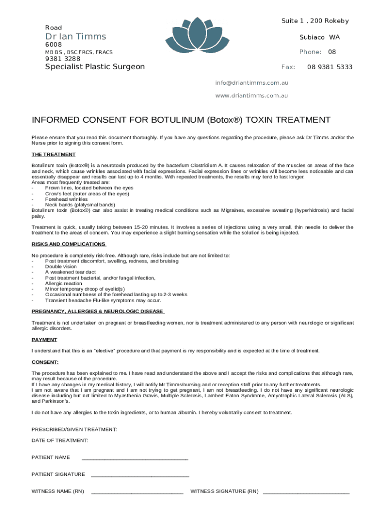 dr ian timms - plastic/reconstructive surgery Doc Template | pdfFiller