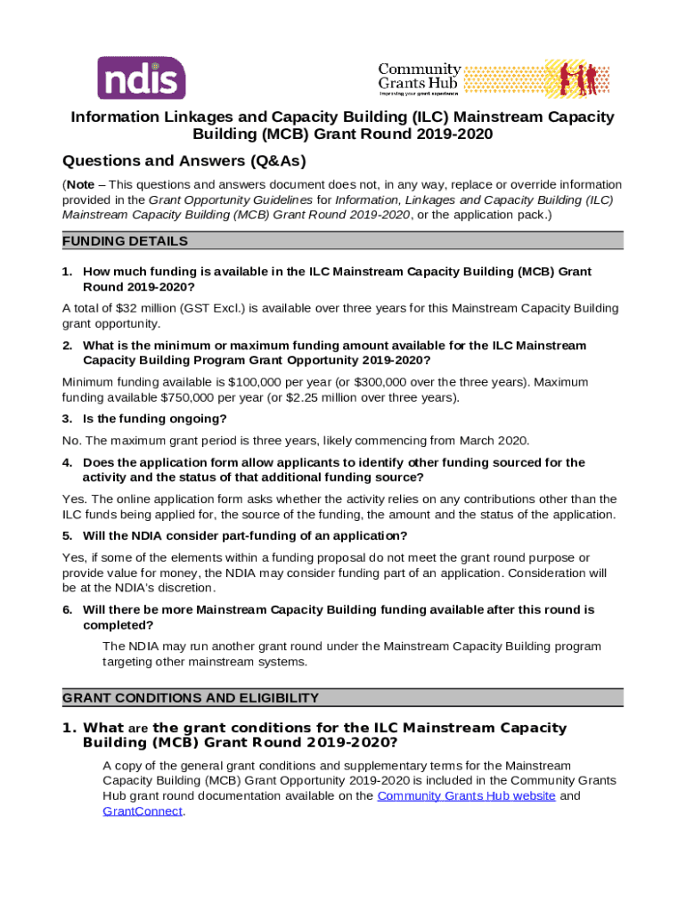 Ination Linkages and Capacity Building program (ILC) ... Doc Template | pdfFiller