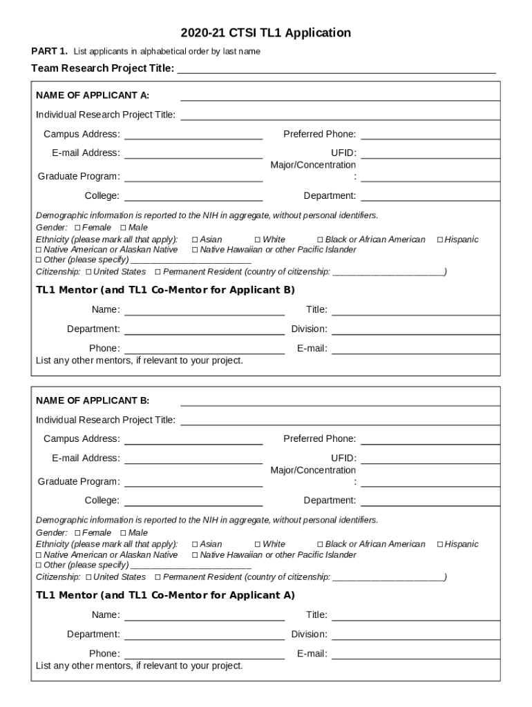 Predoctoral Clinical/Translational Research Program (T ... Doc Template | pdfFiller