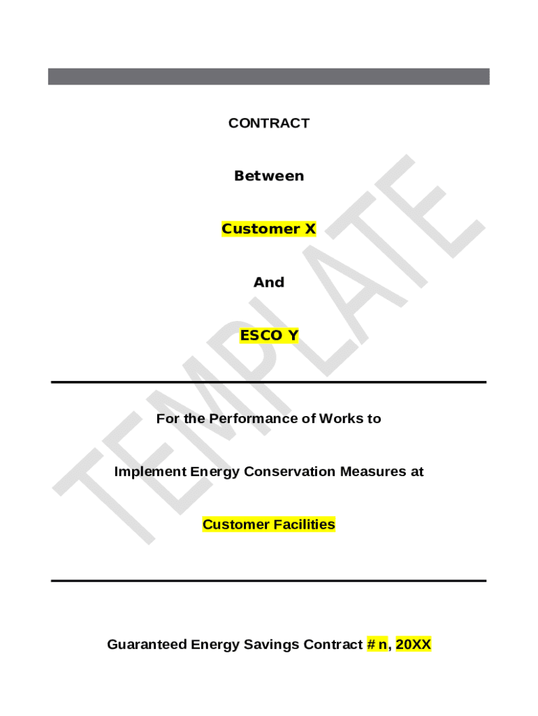 Perance Contracting and Energy Service Agreements Doc Template | pdfFiller