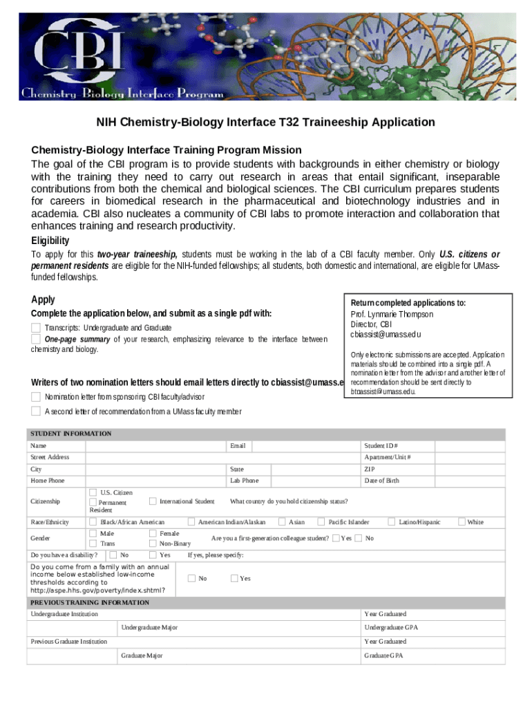 NIH CBI Training Program - School of Arts & Sciences Doc Template ...