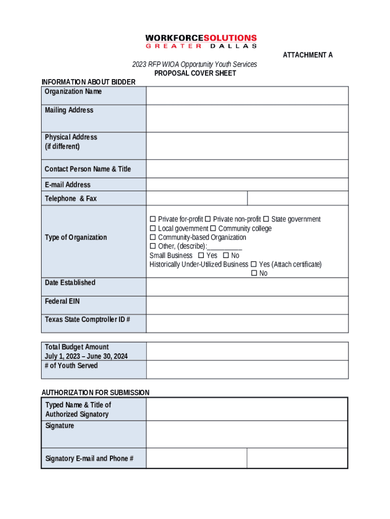 Request for Proposals (RFP) Opportunity Youth Services Doc Template ...