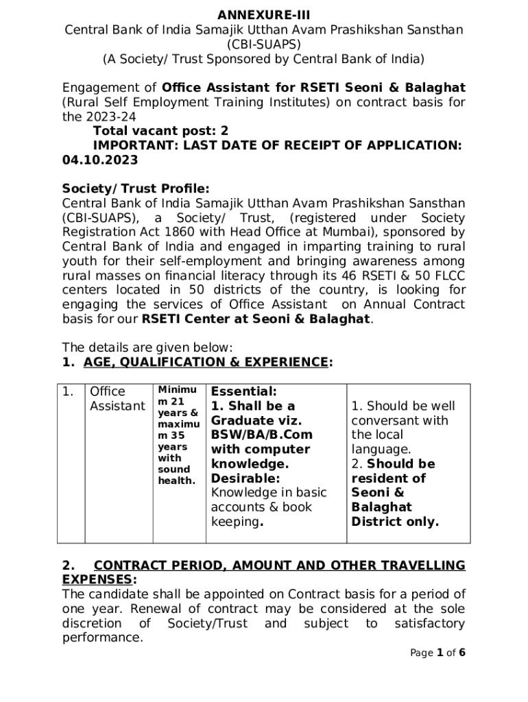 ANNEXURE-III (TO BE POSTED ON BANK'S WEBSITE) ... Doc Template | pdfFiller
