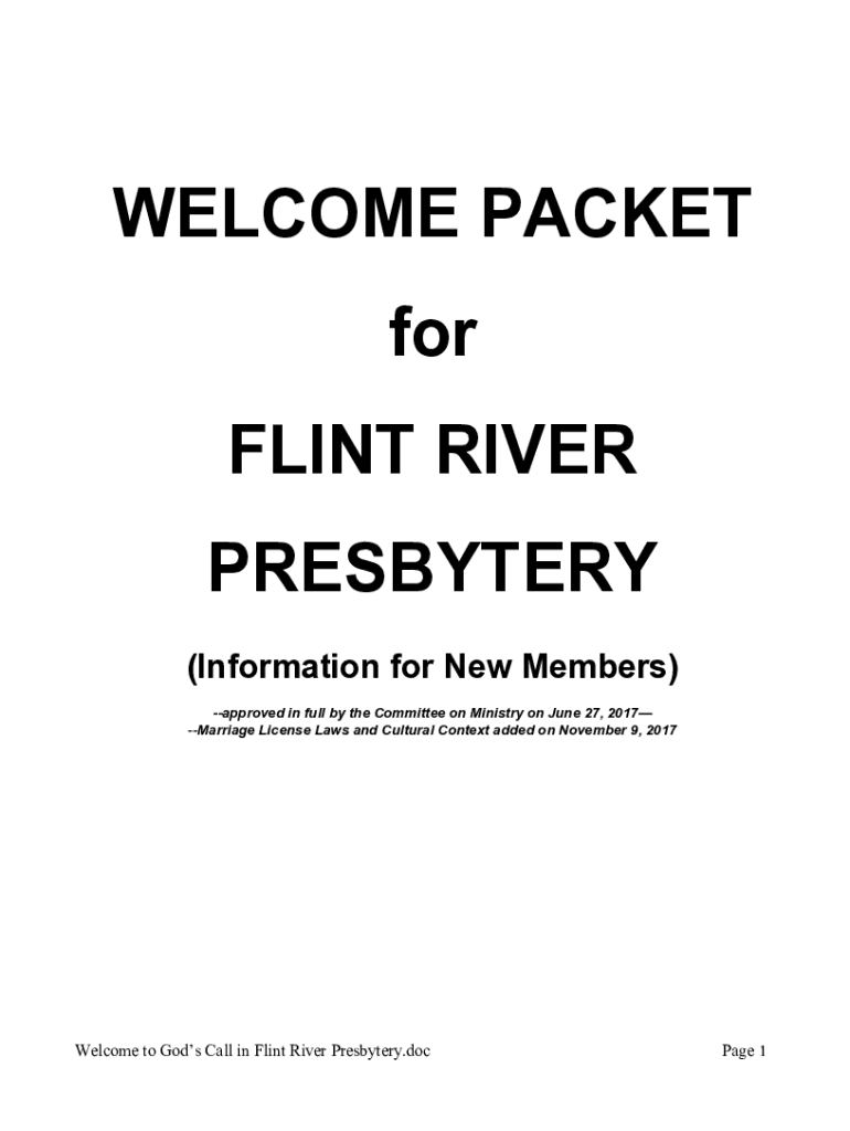 Fillable Online Welcome-to-Gods-Call-in-Flint-River-Presbytery-Packet ...