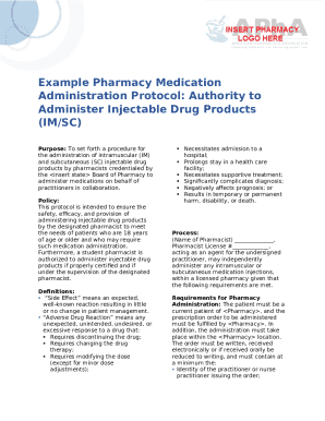 Authority to Administer Injectable Drug Products (IM/SC) Doc Template ...