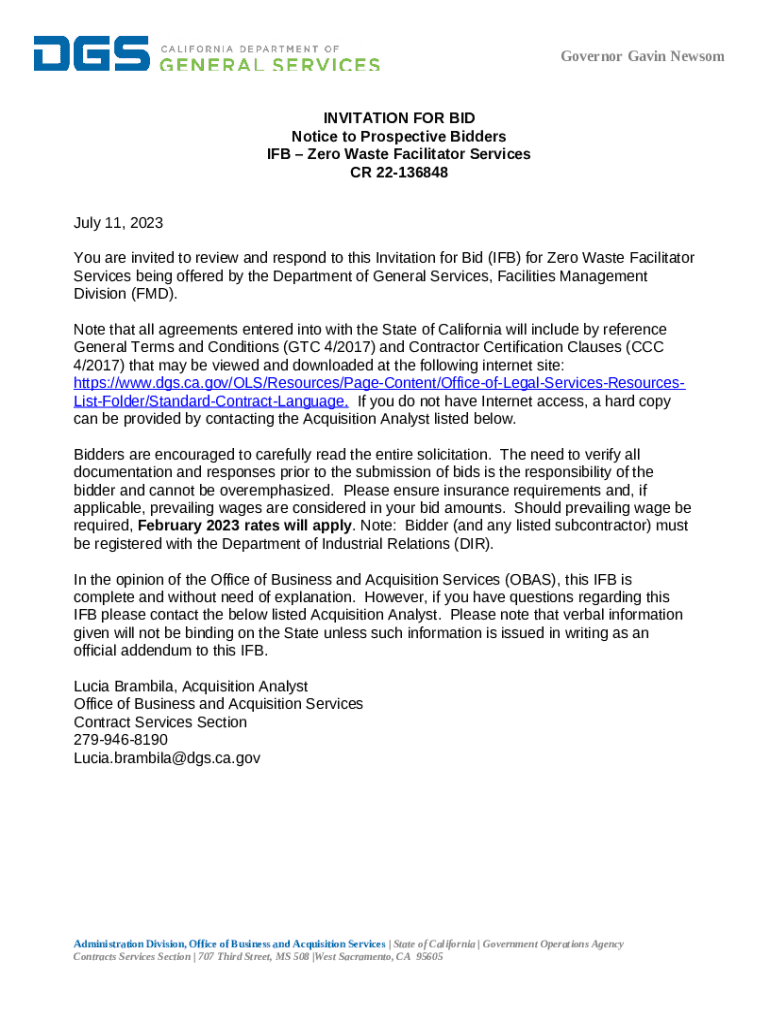 invitation for bids (ifb) solicitation no. o-288-00 waste ... Doc ...