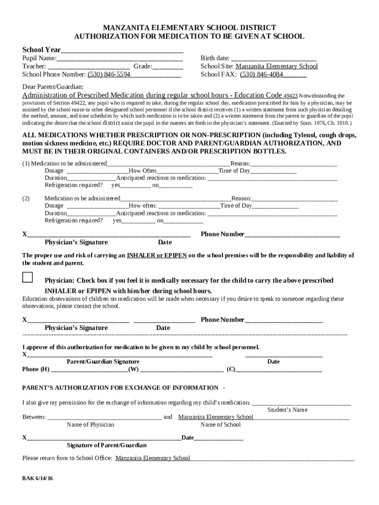 Medication Authorization 6- ... Doc Template | pdfFiller