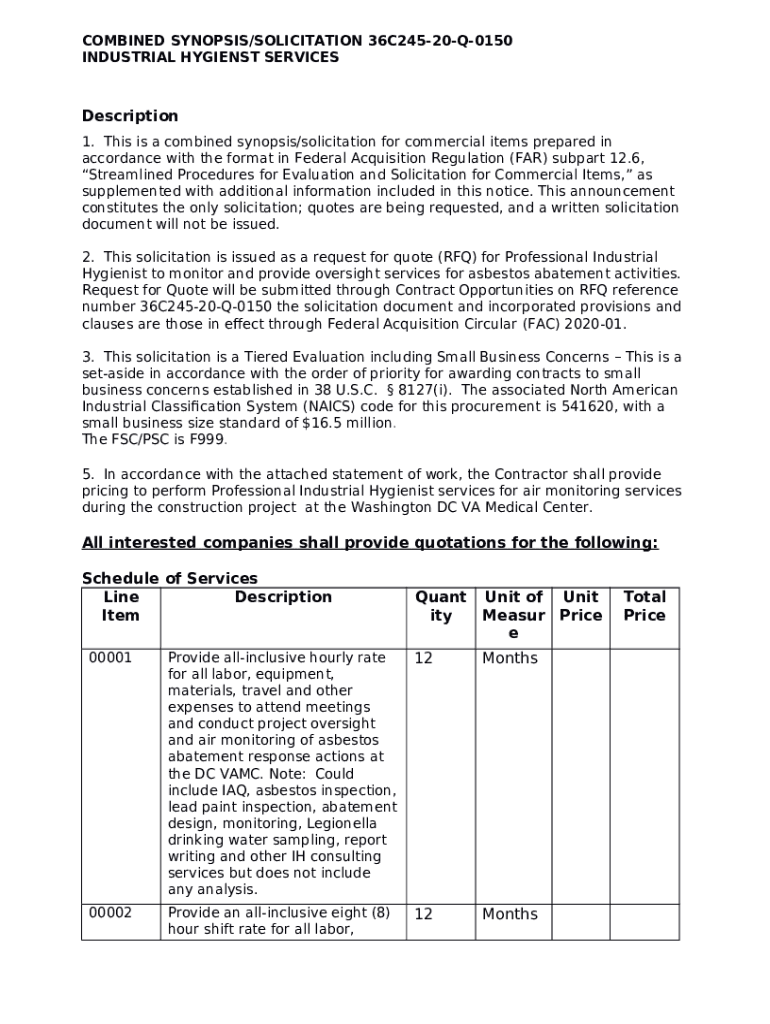 solicitation clauses and provision - VA Vendor Portal Doc Template ...