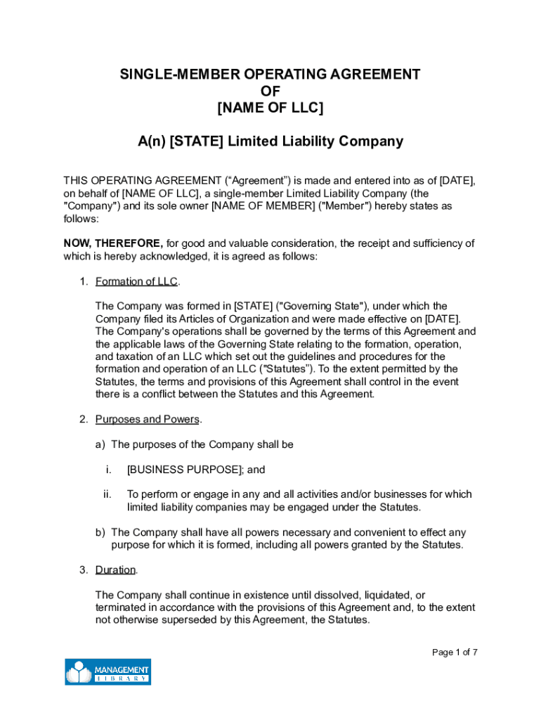Fillable Online single-member-llc-operating-agreement-template.docx Fax ...
