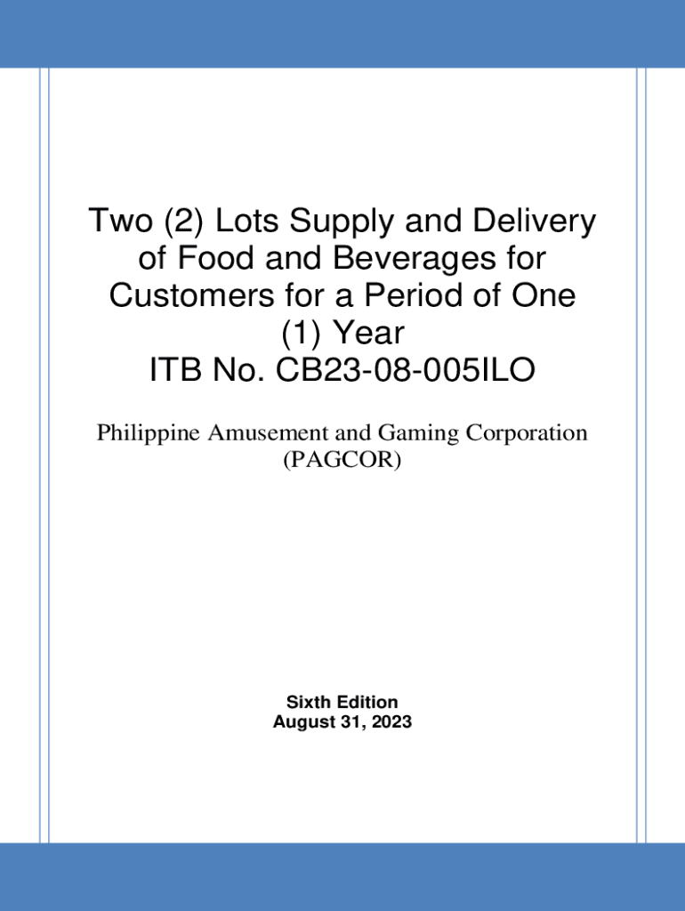 Fillable Online supply and delivery of two (2) lots 2024 pagcor ...