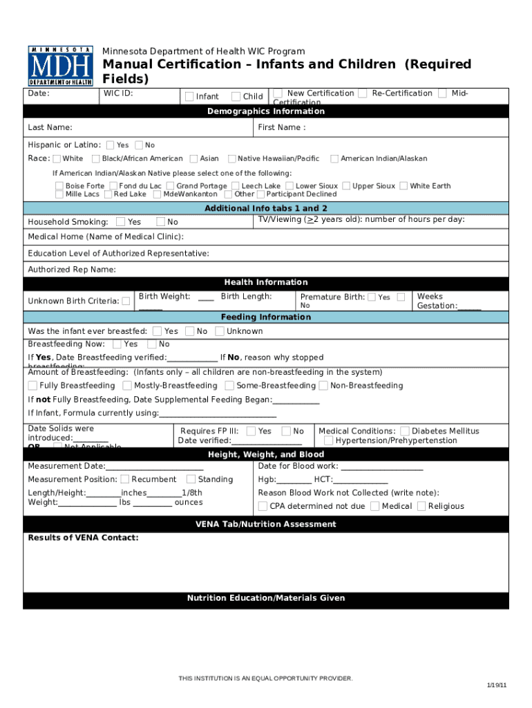 Women, Infants, and Children (WIC)Mille Lacs County, MN Doc Template ...