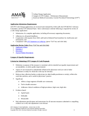Application for consideration of a CPT Category II code Doc Template ...