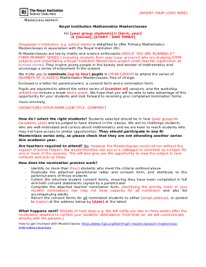 Case Study: Royal Institution Mathematics Masterclasses Doc Template ...