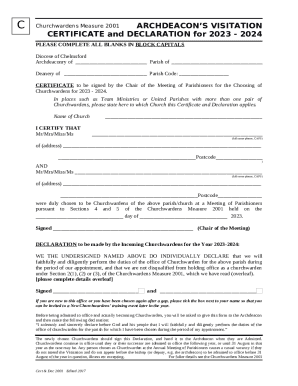 Churchwardens - Diocese of Canterbury Doc Template | pdfFiller