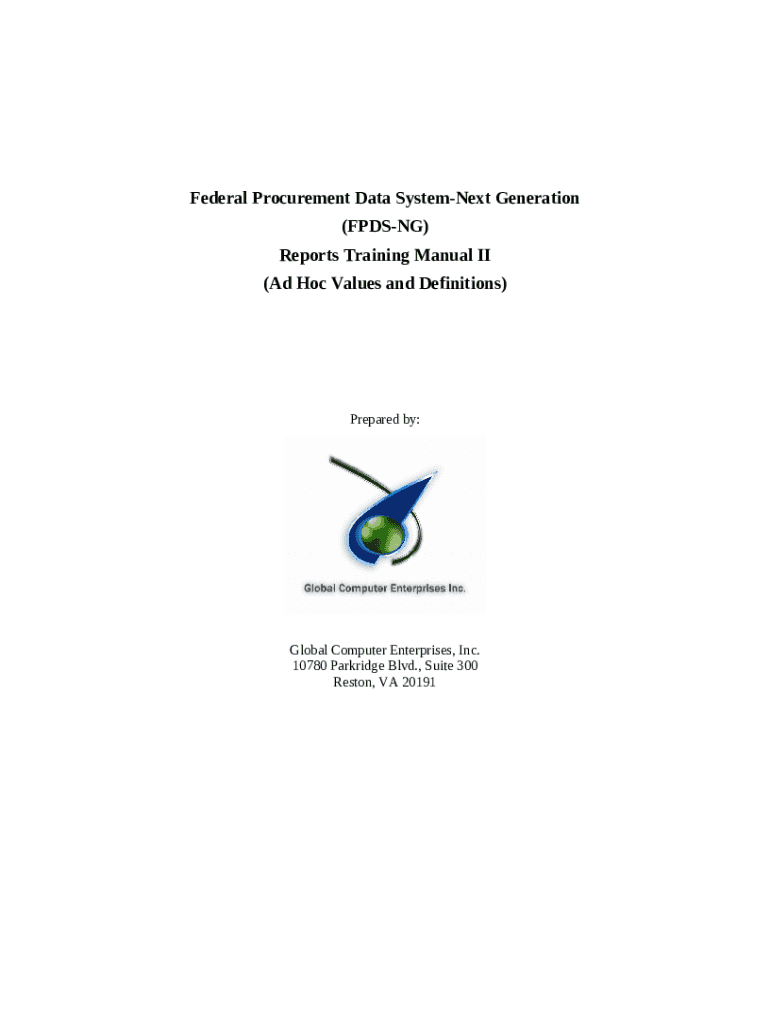 Introduction to the Federal Procurement Data System (FPDS) Doc Template | pdfFiller