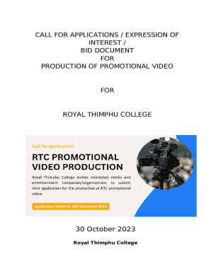 Call For Applications / Expression of Interest / Bid ... Doc Template ...