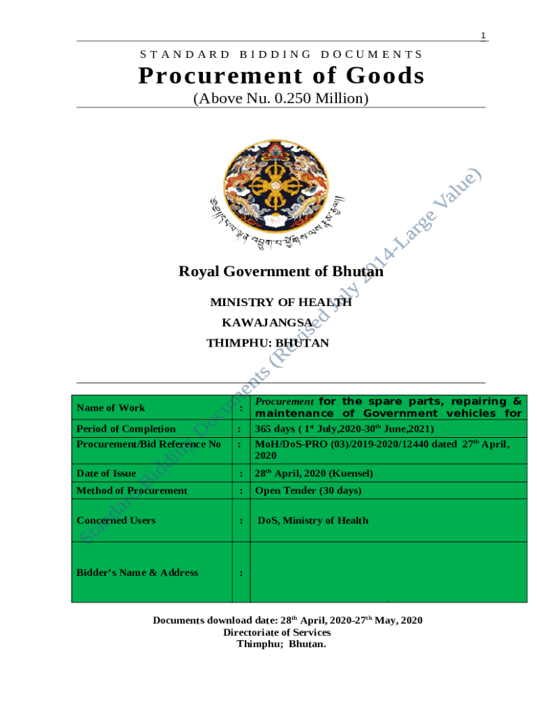 Procurement for the spare parts, repairing & maintenance of Government ...