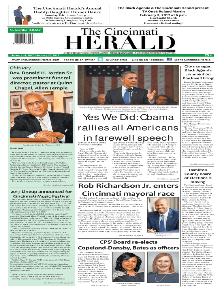 Fillable Online The Cincinnati Herald's Daddy-Daughter Dinner Dance ...