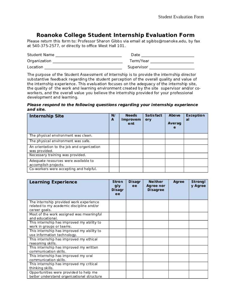 Internship Learning Agreement: Student Intern ... Doc Template | pdfFiller
